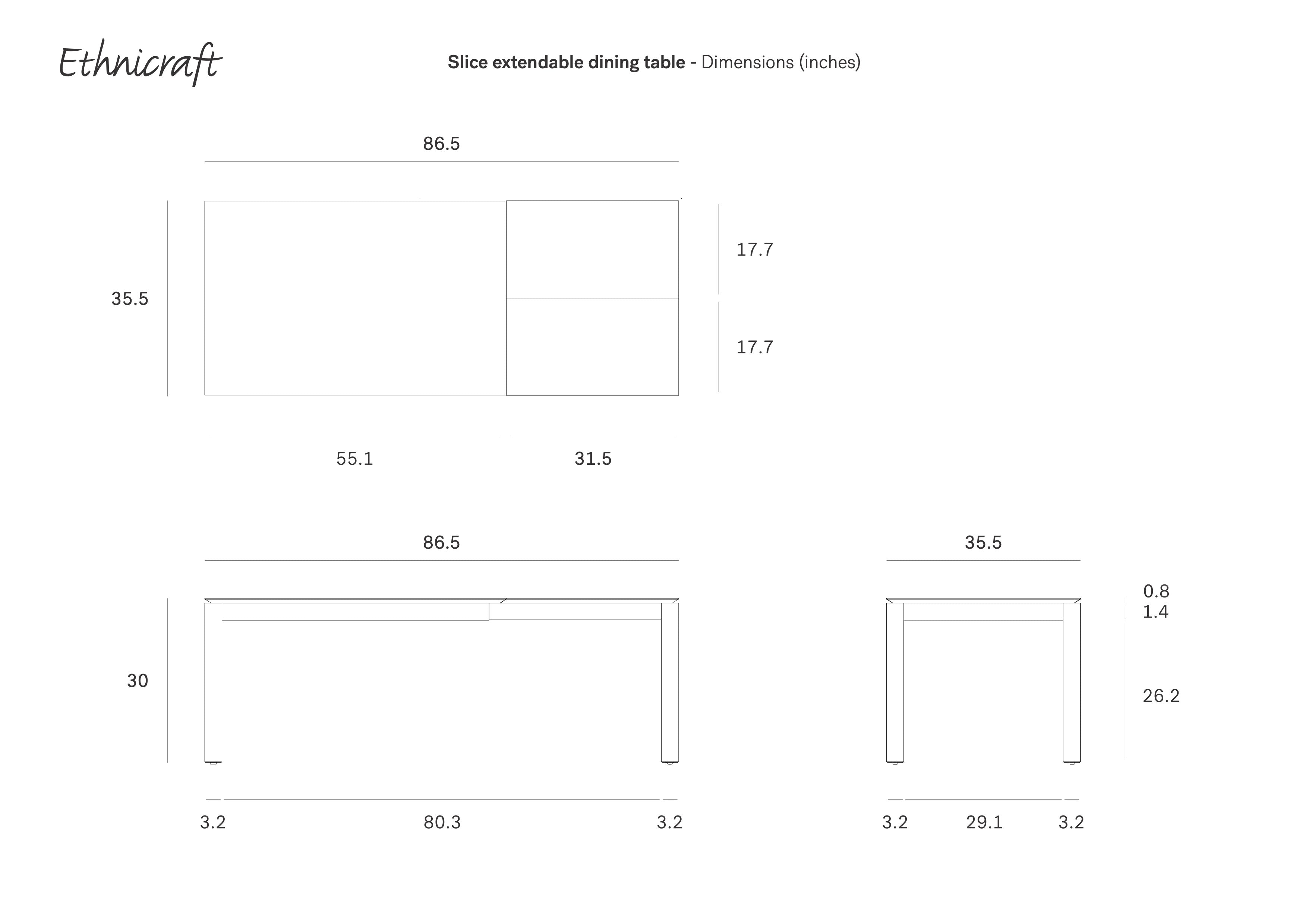 Slice Extendable Dining Table - Oak – SOBU