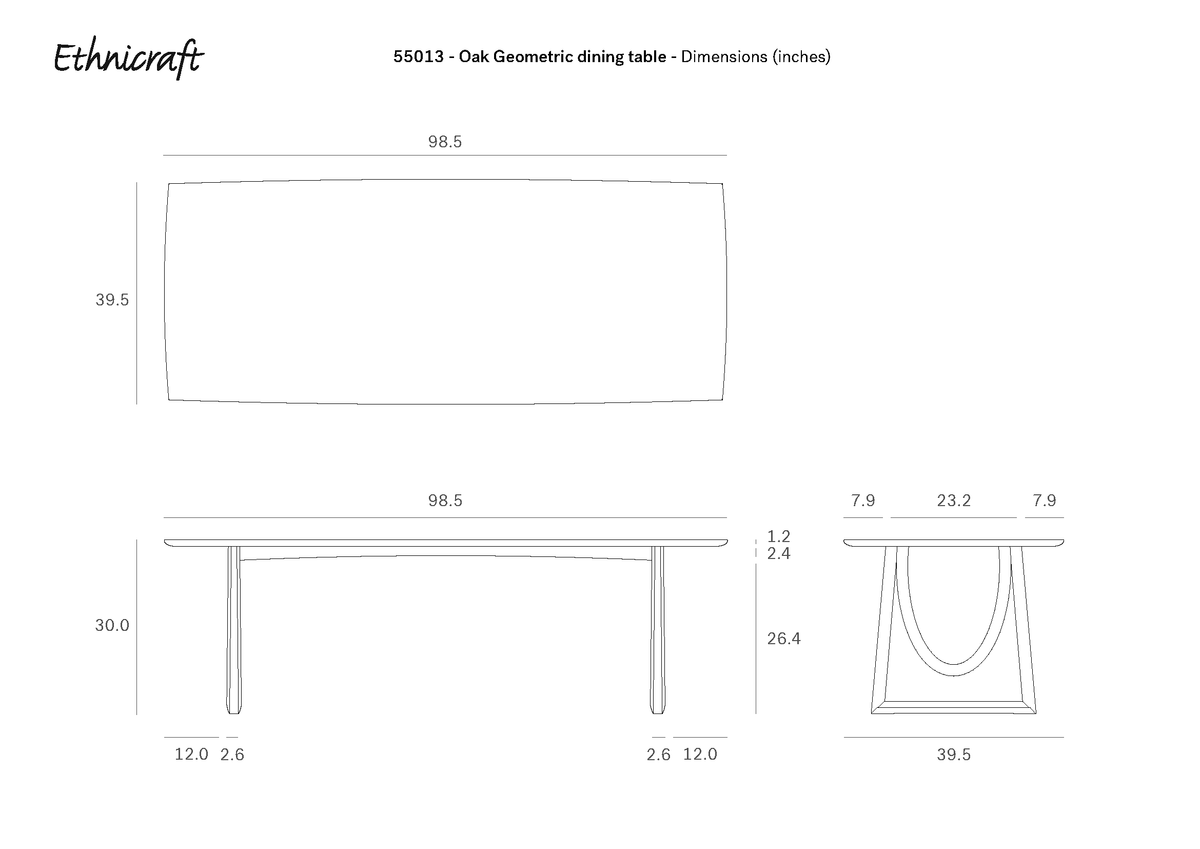 Geometric Dining Table - Oak – SOBU