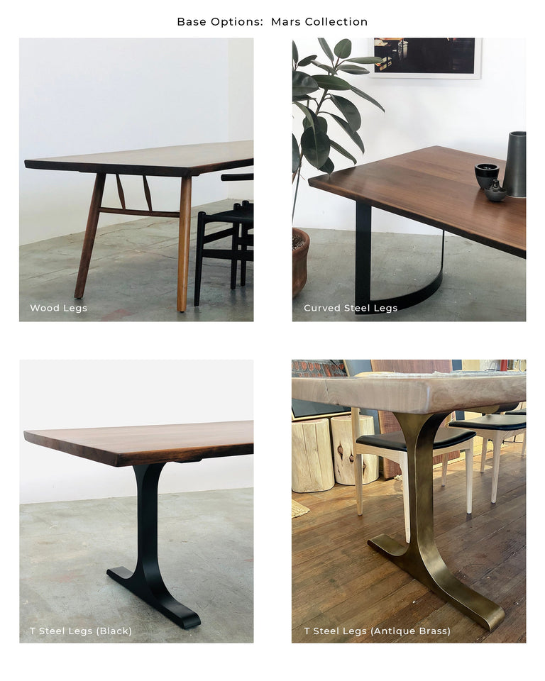 Mars Live Edge Dining Table - Walnut with Brass T Legs – SOBU