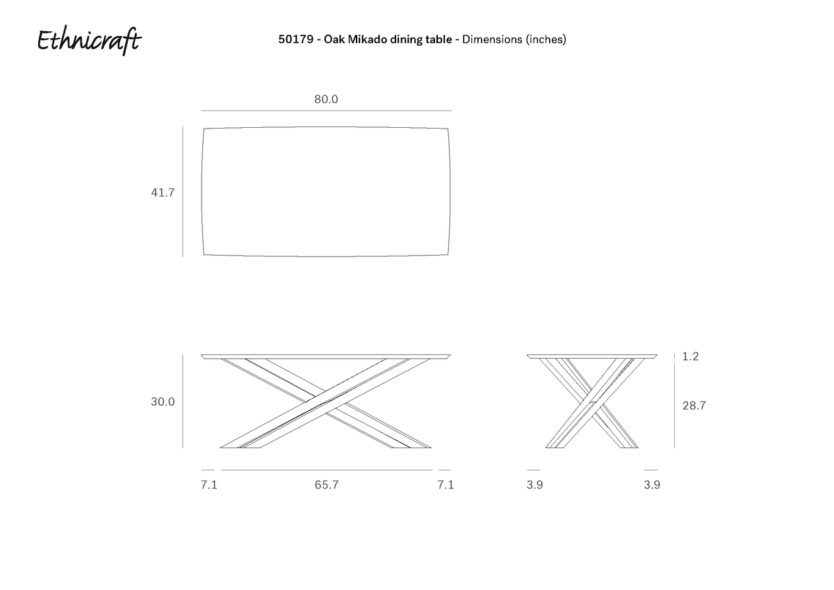 Mikado Dining Table Rectangular - Oak – SOBU