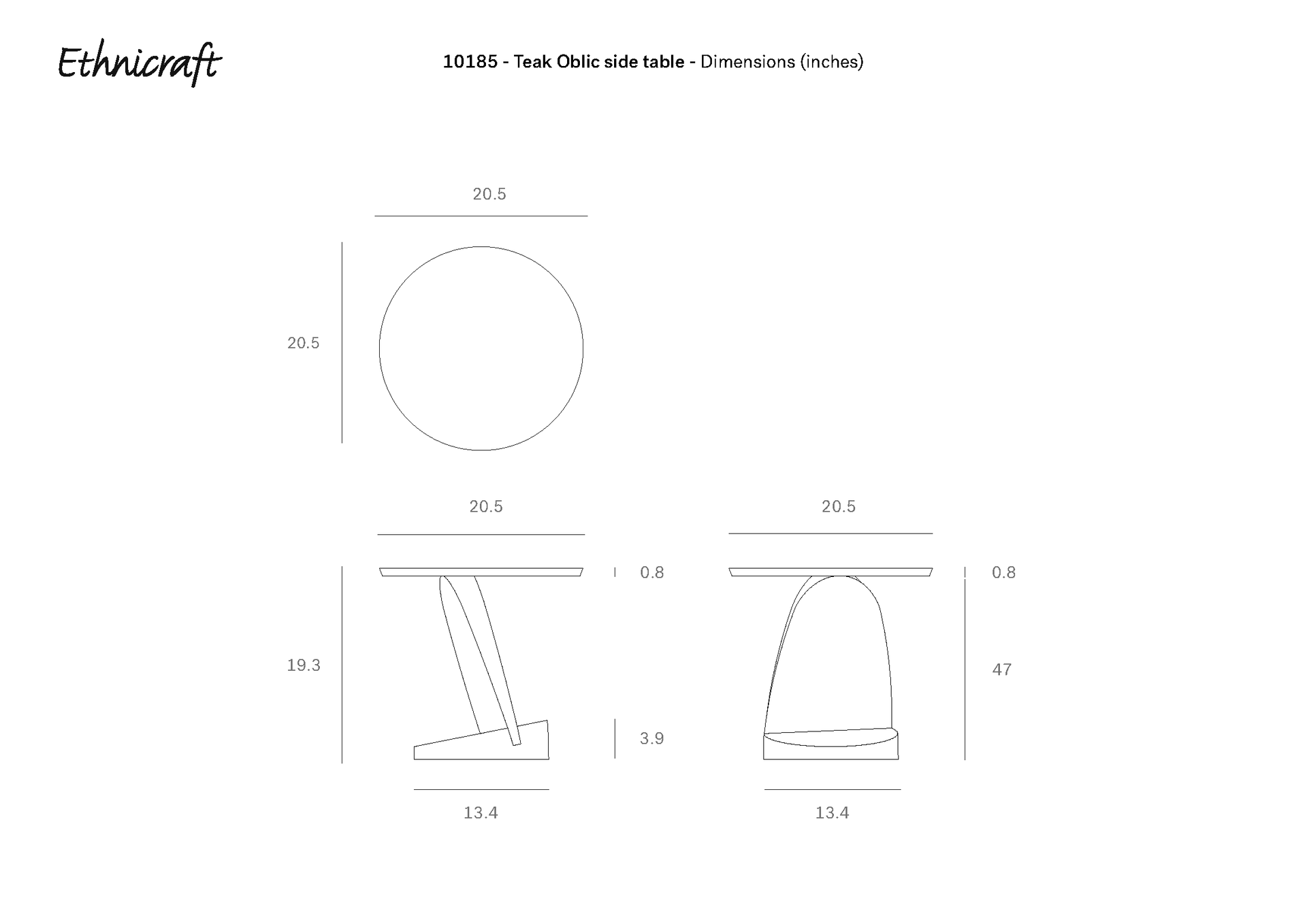 Oblic Side Table - Black – SOBU
