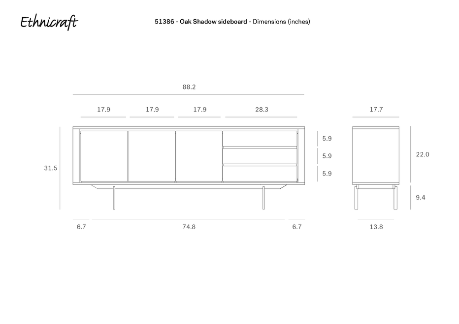 Shadow Sideboard with Legs - 88" – SOBU