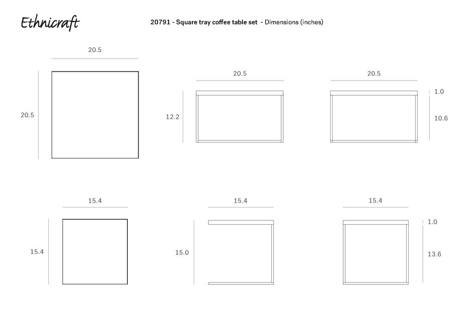 Square Tray Coffee Table - Set of 2 – SOBU